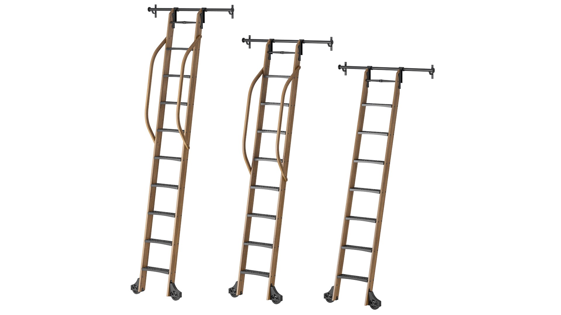 3D Custom Service Hardware Sliding Hook Library Ladder - TurboSquid 2143759