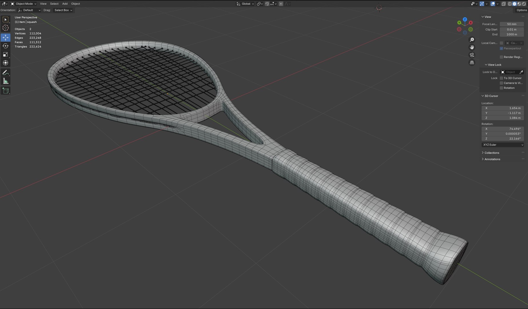3D Squash Racket 1 - TurboSquid 2450701
