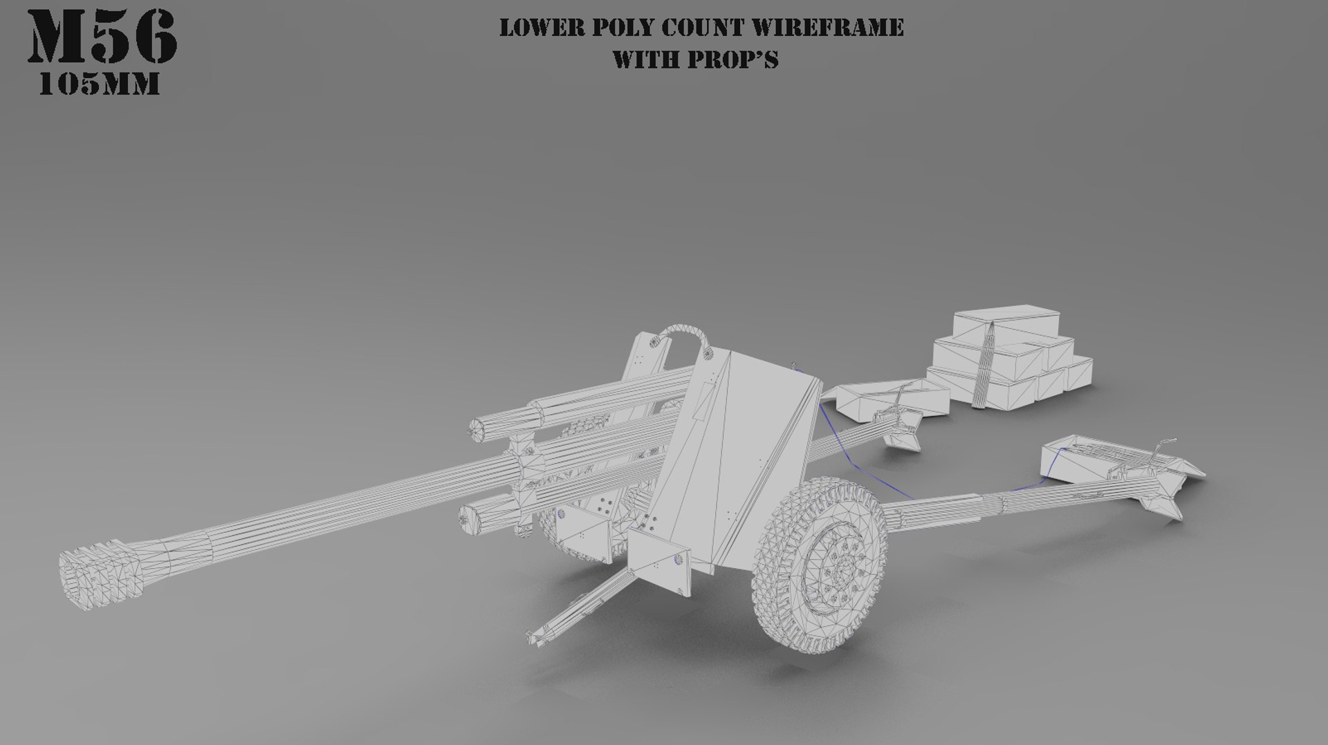 M-56 105mm 3d Model