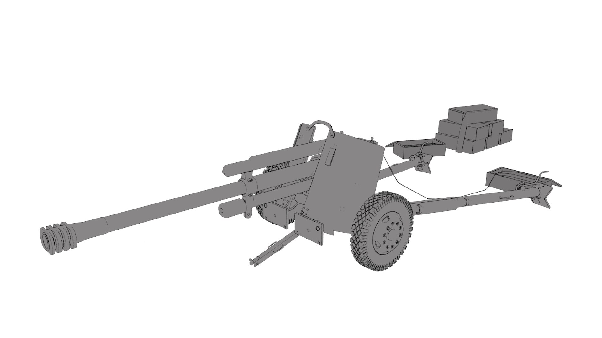 M-56 105mm 3d Model
