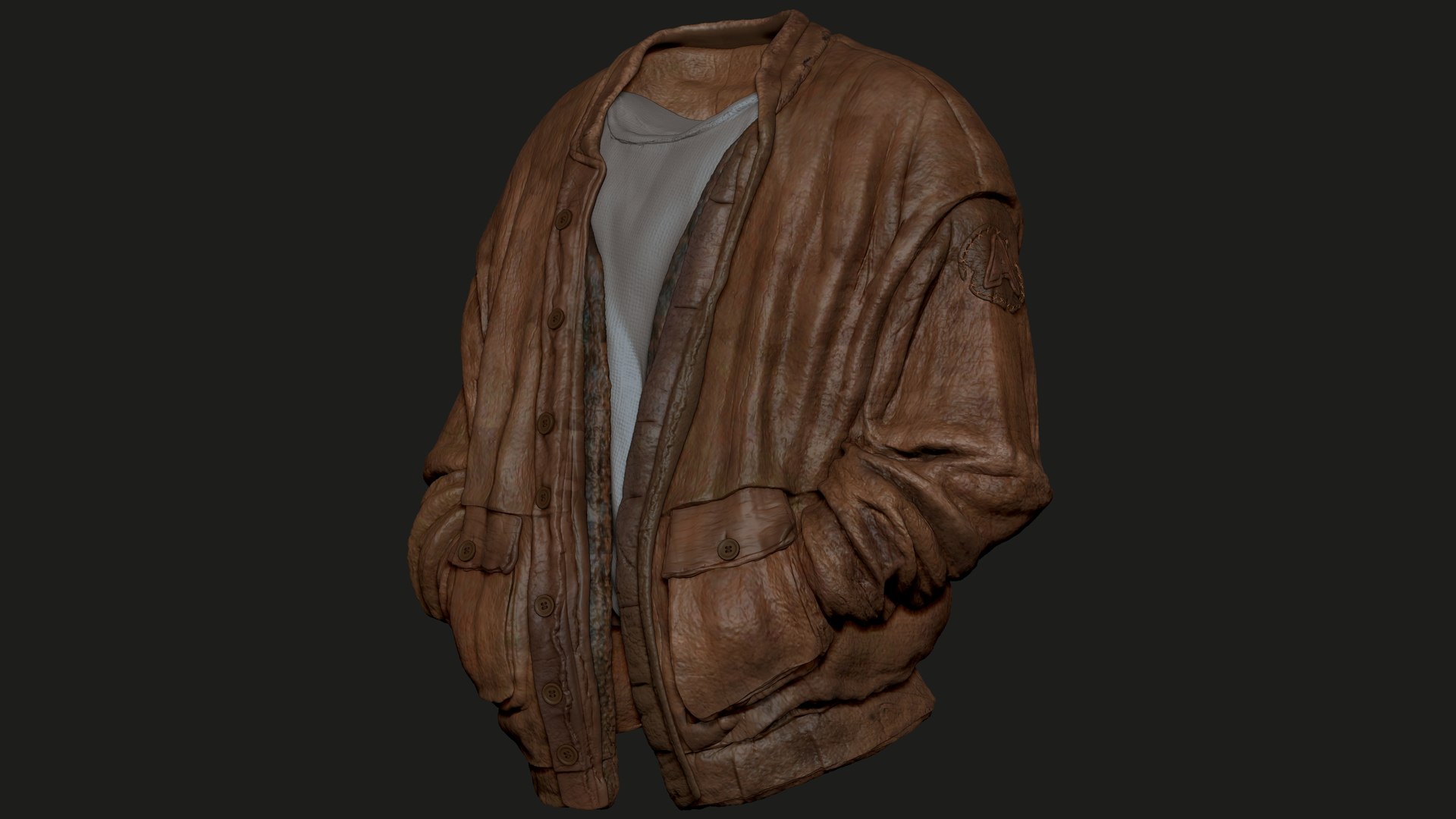 Realisitc Worn Vintage Jacket 3D Model - TurboSquid 2216267