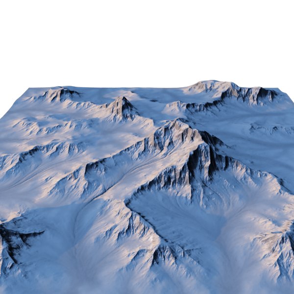 3d model snowy mountain