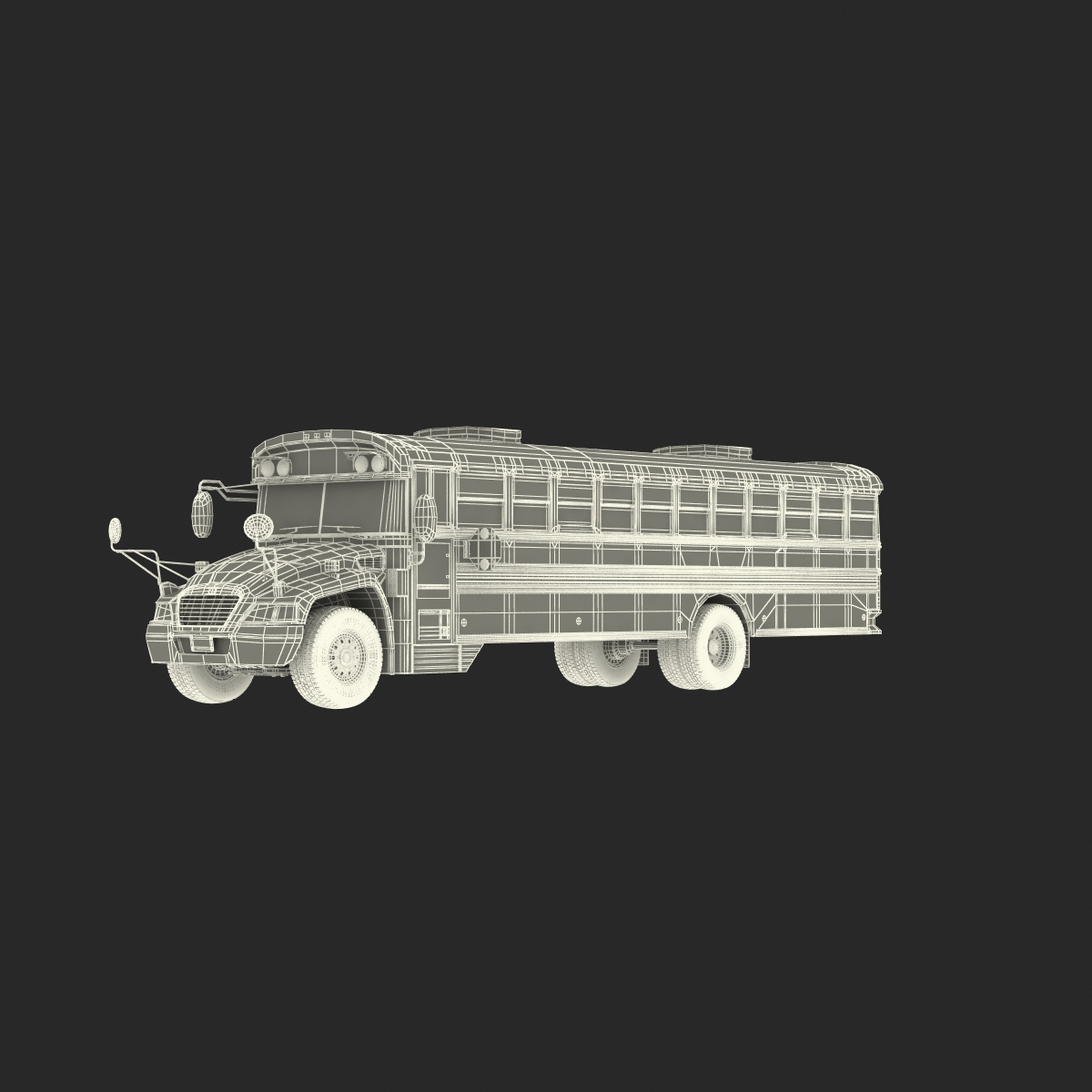 school bus 2 simple 3d model