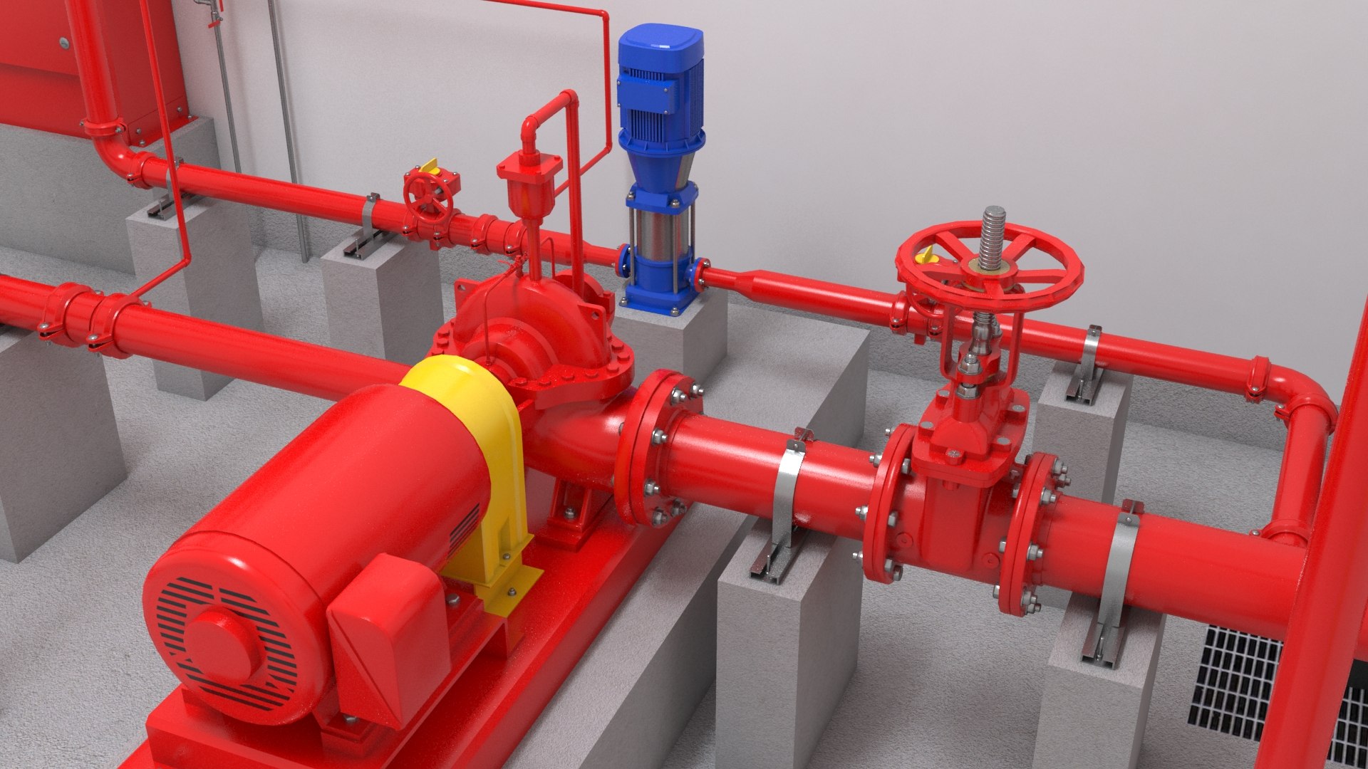 Fire Protection System 1 3D Model - TurboSquid 2224934