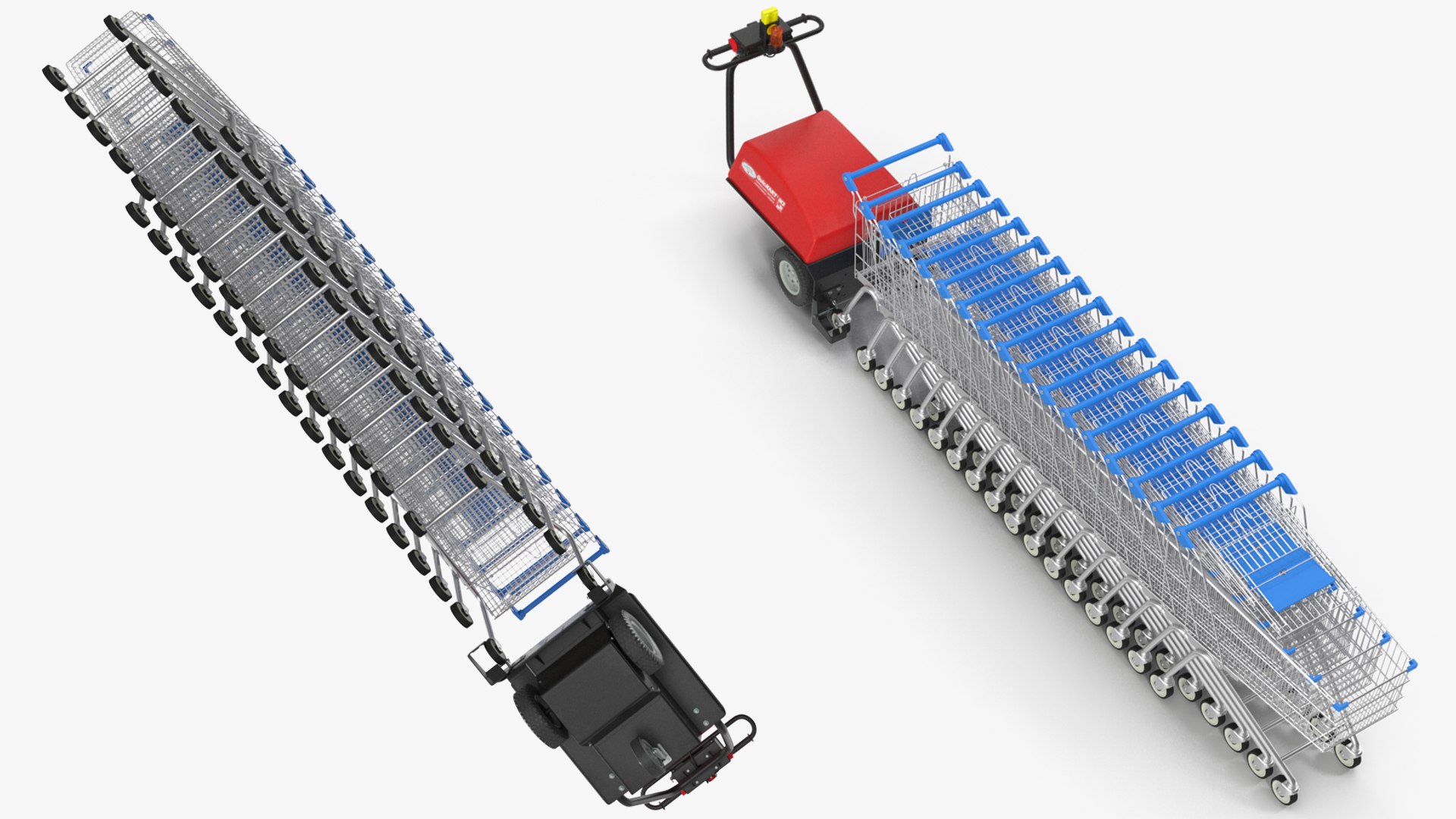 Electric Shopping Cart Retriever with Trolley model - TurboSquid 2095329