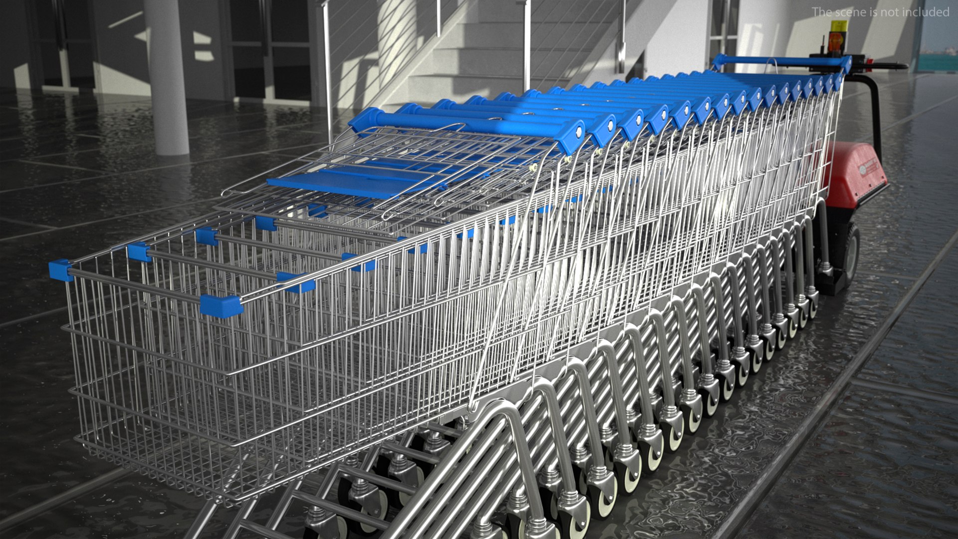 Electric Shopping Cart Retriever with Trolley model - TurboSquid 2095329