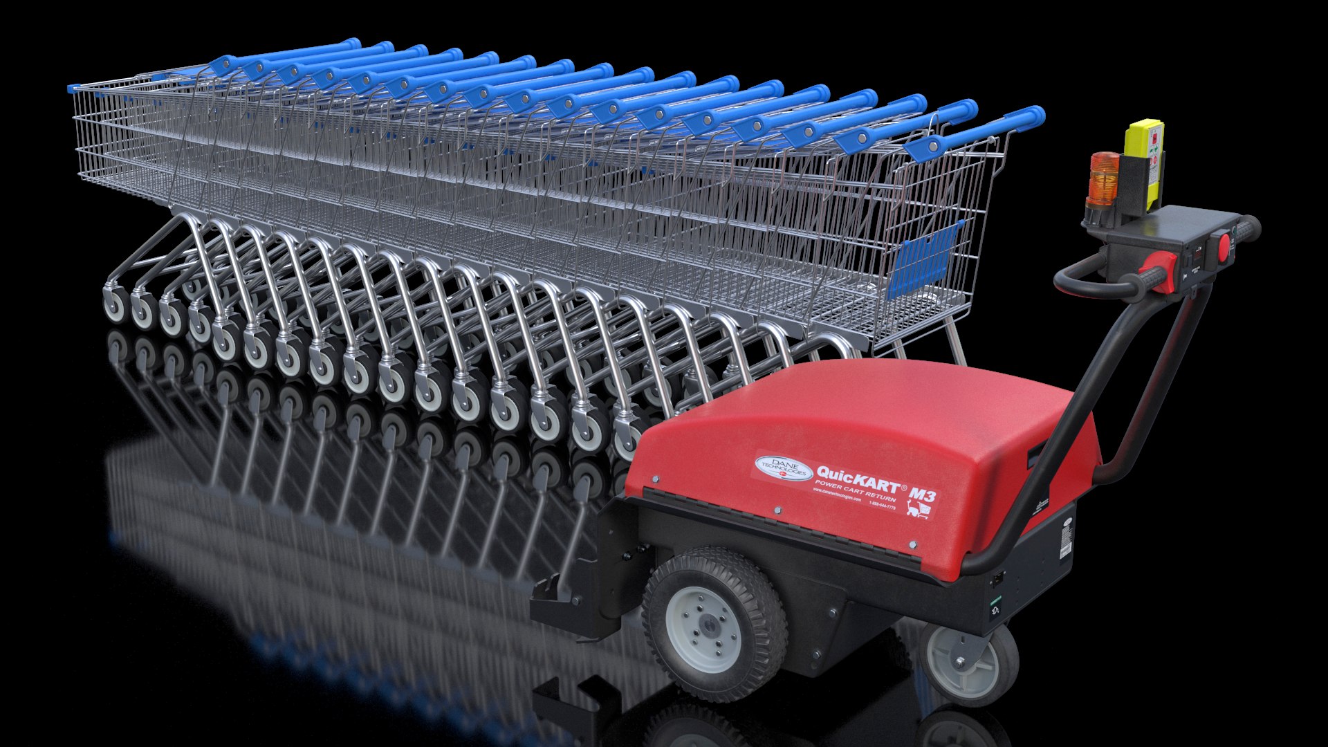 Electric Shopping Cart Retriever with Trolley model - TurboSquid 2095329