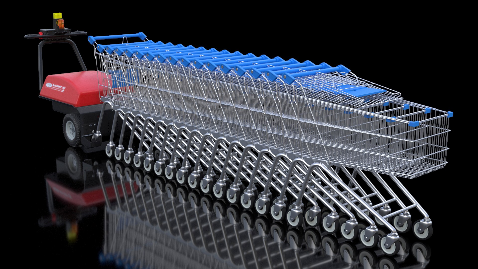 Electric Shopping Cart Retriever with Trolley model - TurboSquid 2095329