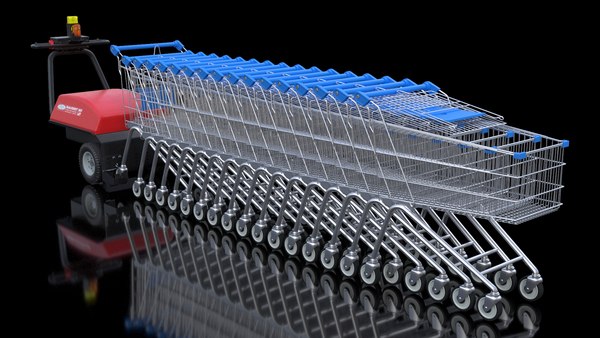 트롤리가 있는 전기 쇼핑 카트 리트리버 3D 모델 - TurboSquid 2095329