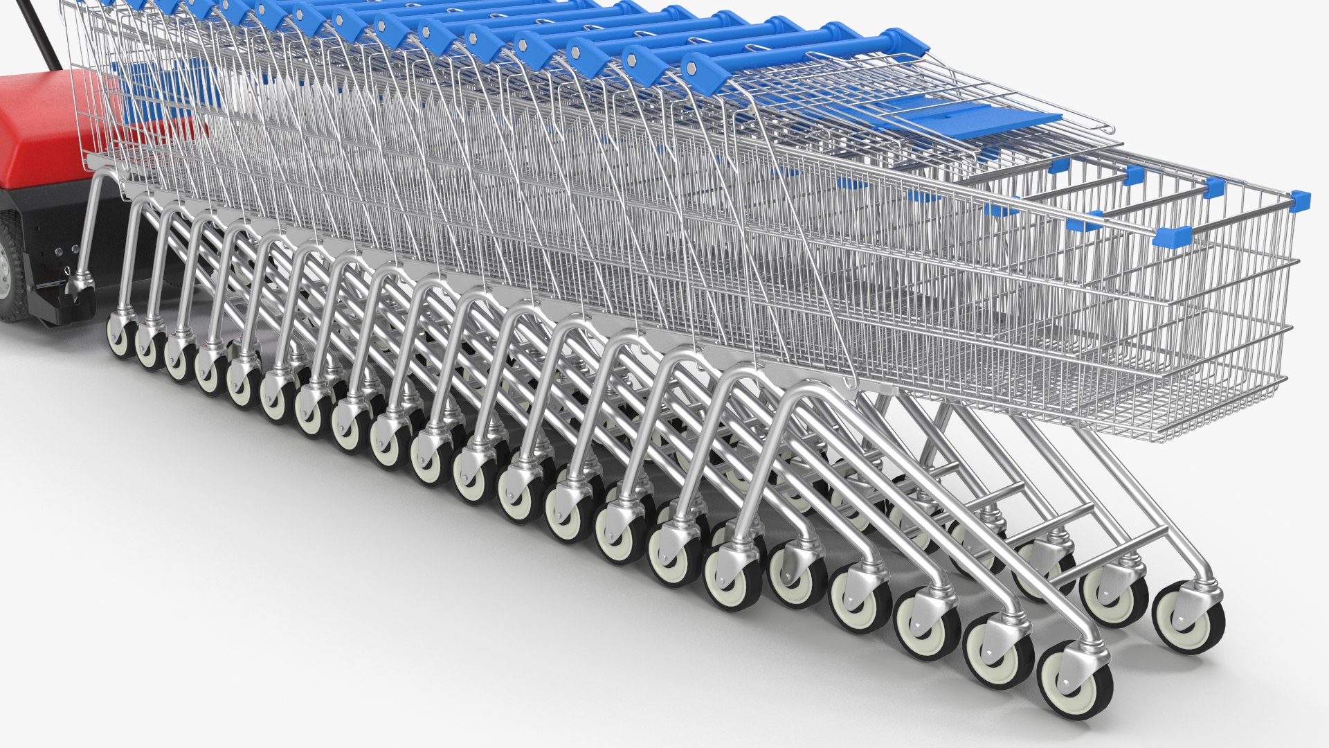 Electric Shopping Cart Retriever with Trolley model - TurboSquid 2095329