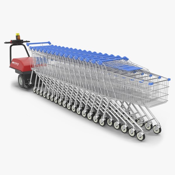 modelo 3d Electric Shopping Cart Retriever with Trolley - TurboSquid ...