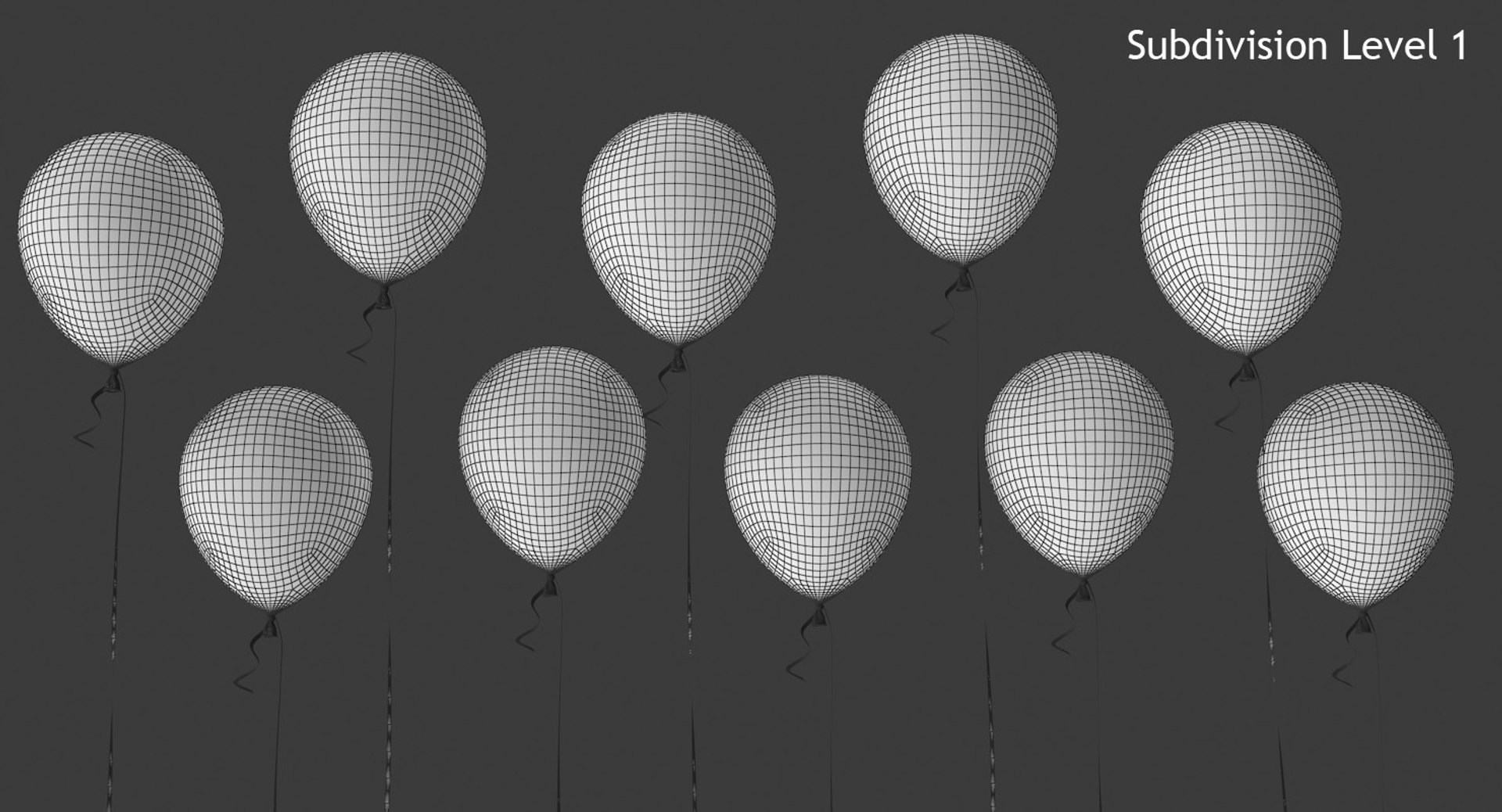 Number balloons 3D model - TurboSquid 1359307