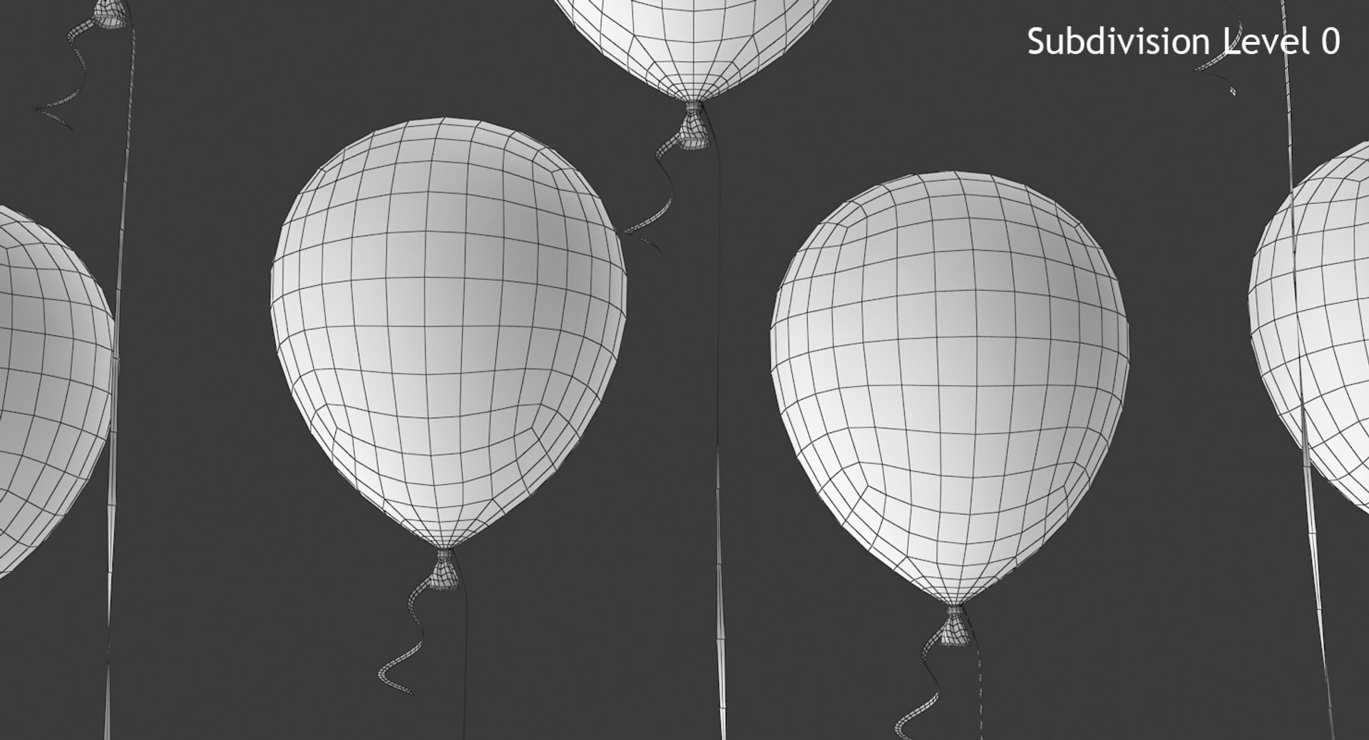 Number balloons 3D model - TurboSquid 1359307