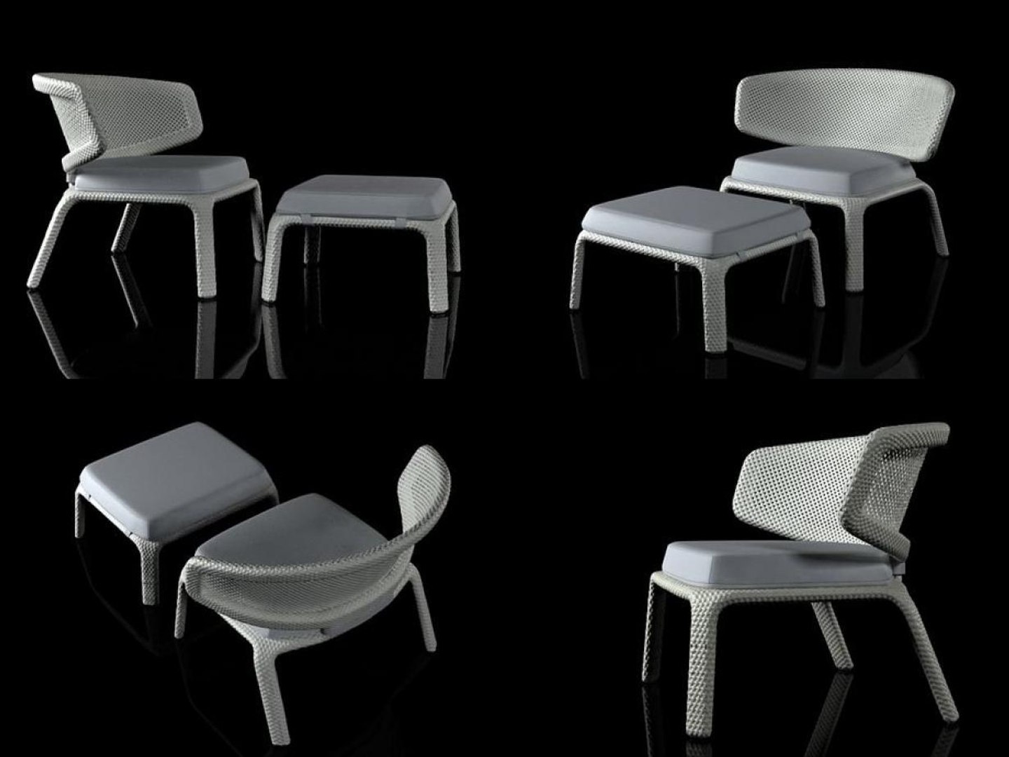 3D Seashell Lounge Chair Footstool Model - TurboSquid 1176948