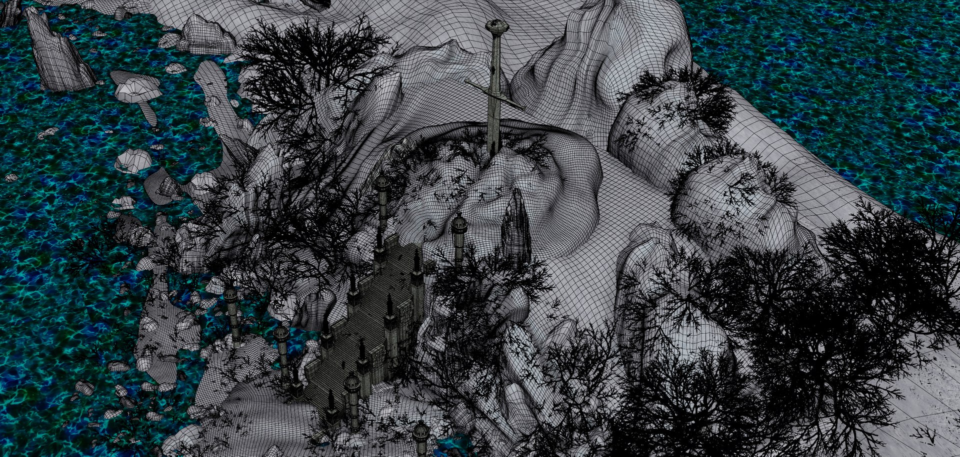 3D Fantasy Sword Temple - TurboSquid 1867070