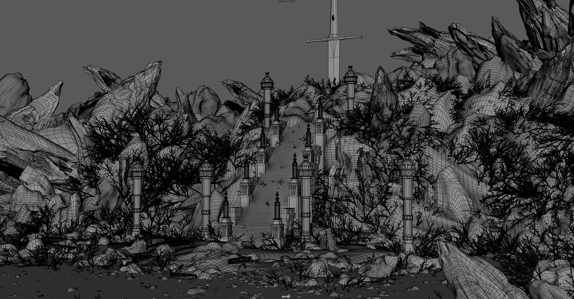 3D Fantasy Sword Temple - TurboSquid 1867070