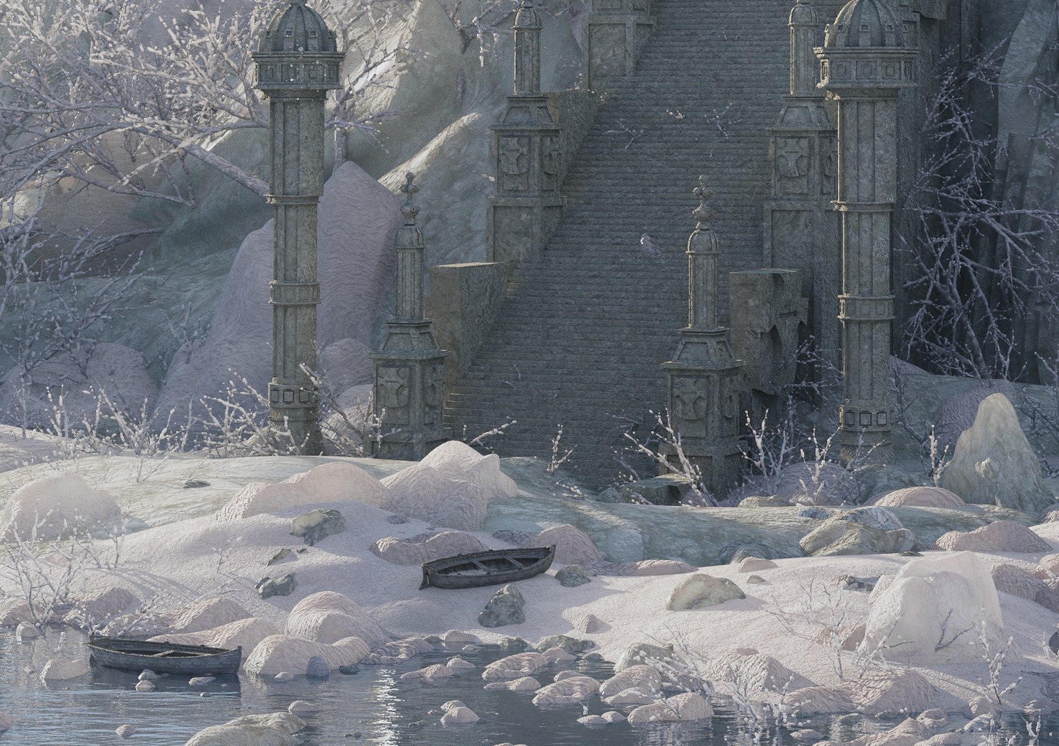 3D Fantasy Sword Temple - TurboSquid 1867070