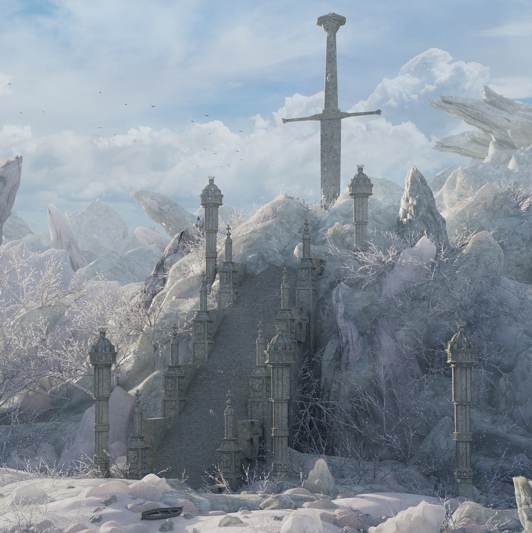 3D Fantasy Sword Temple - TurboSquid 1867070