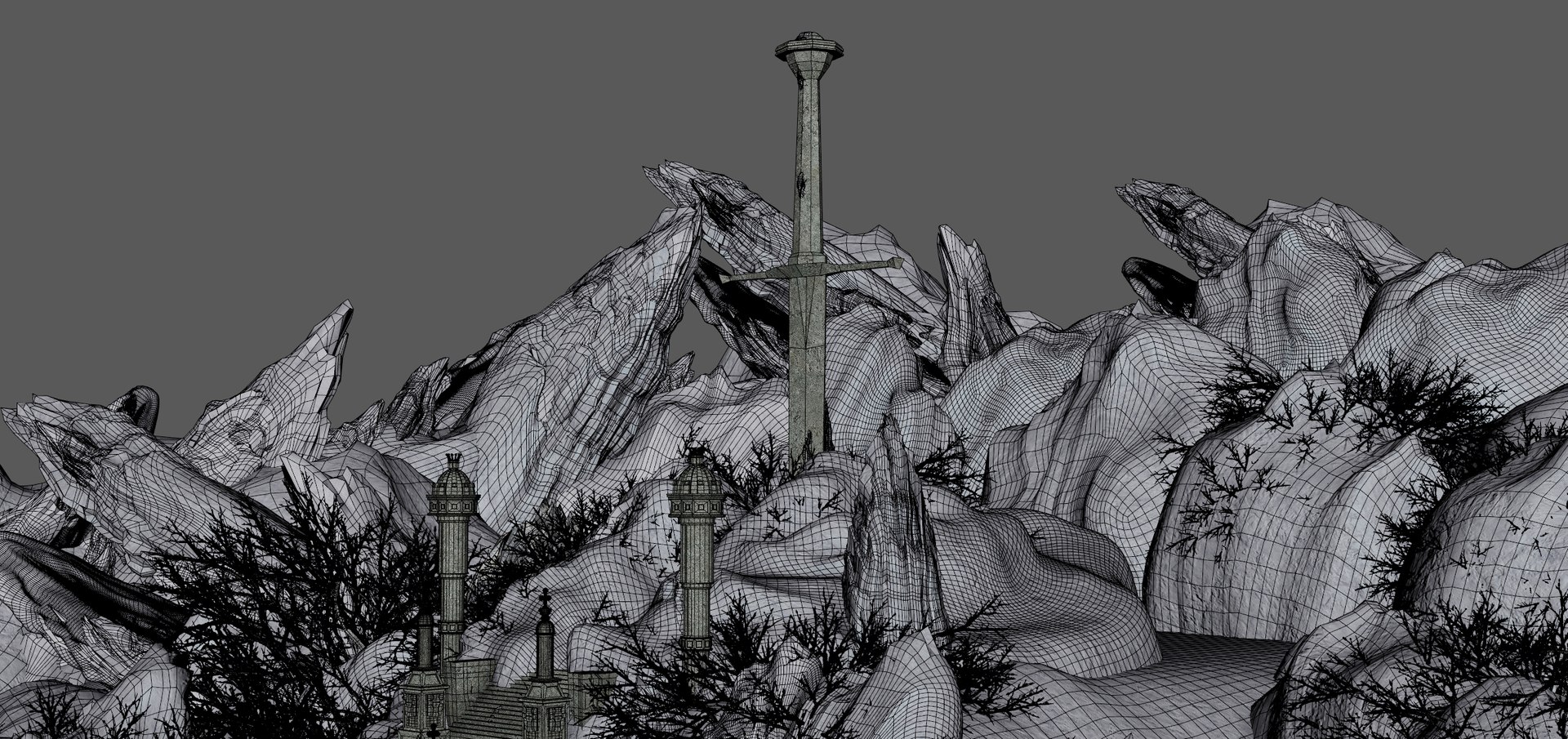 3D Fantasy Sword Temple - TurboSquid 1867070