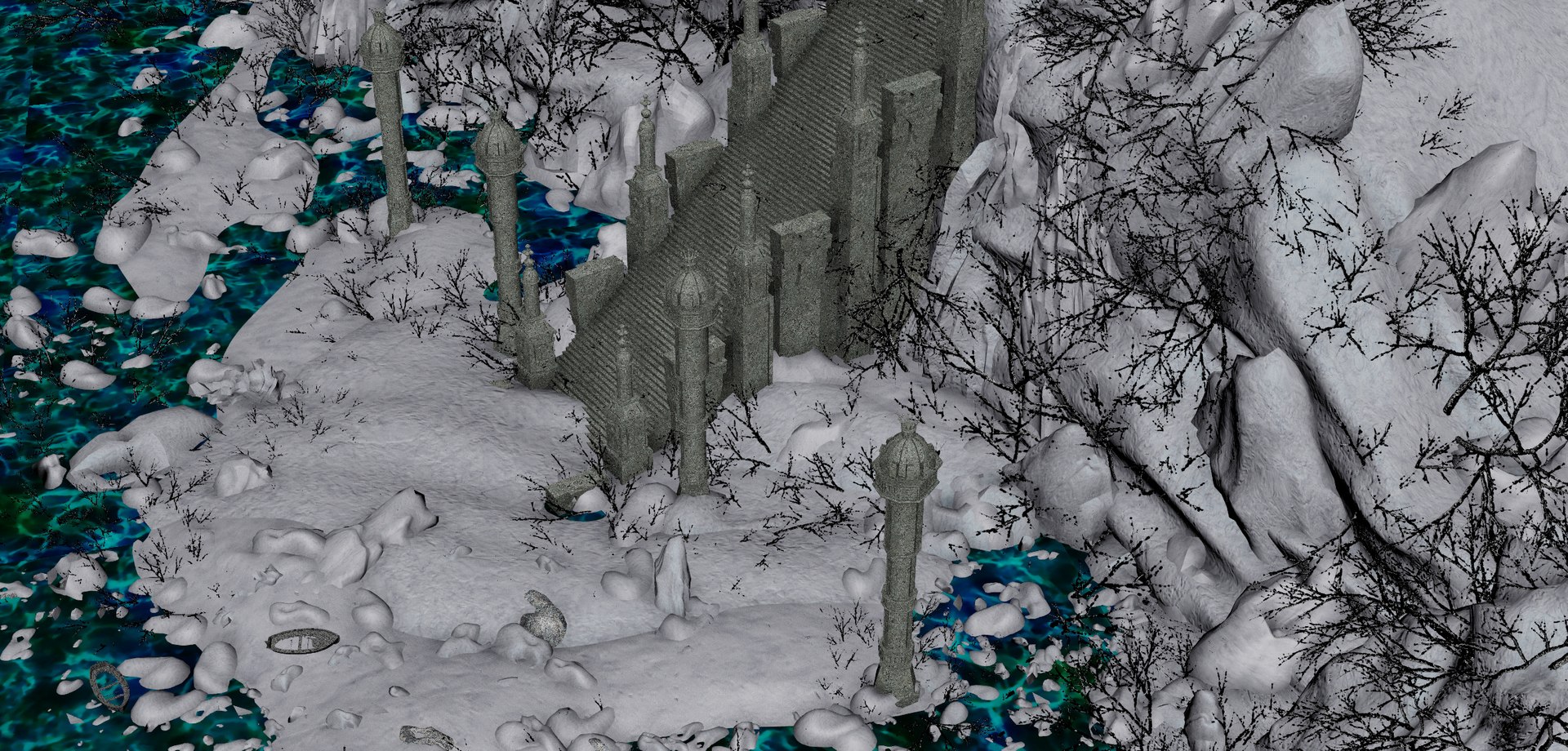 3D Fantasy Sword Temple - TurboSquid 1867070