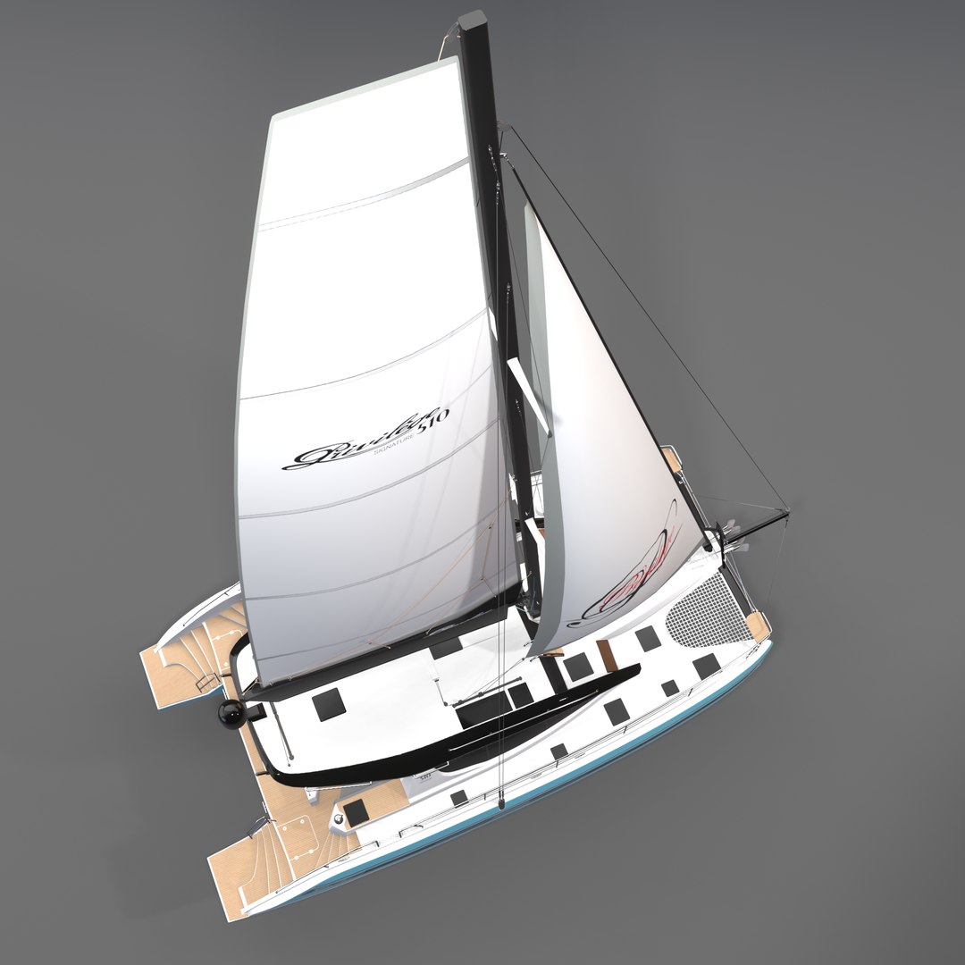 Catamaran Privilege 510 Blue Model - TurboSquid 1769090