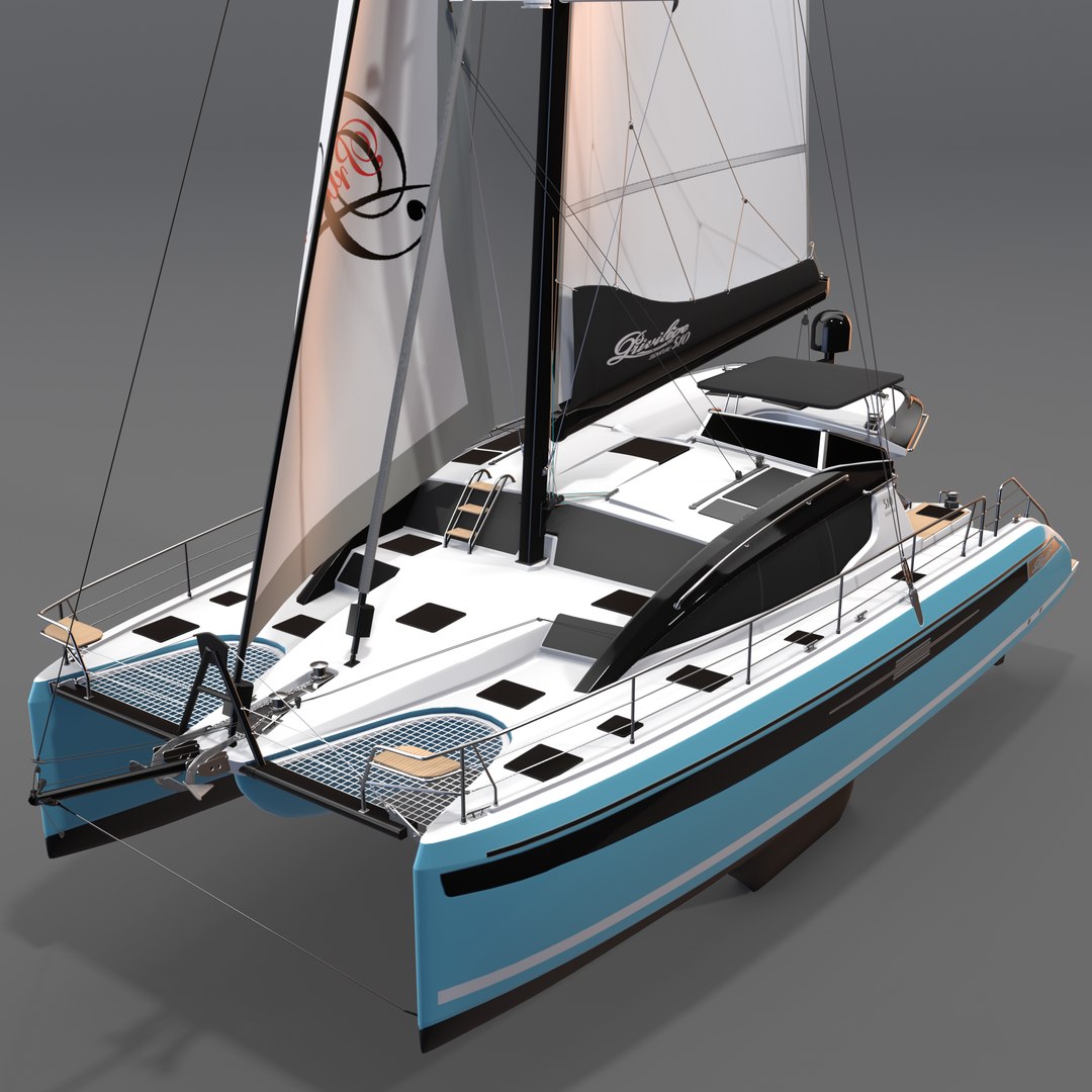 Catamaran Privilege 510 Blue Model - TurboSquid 1769090