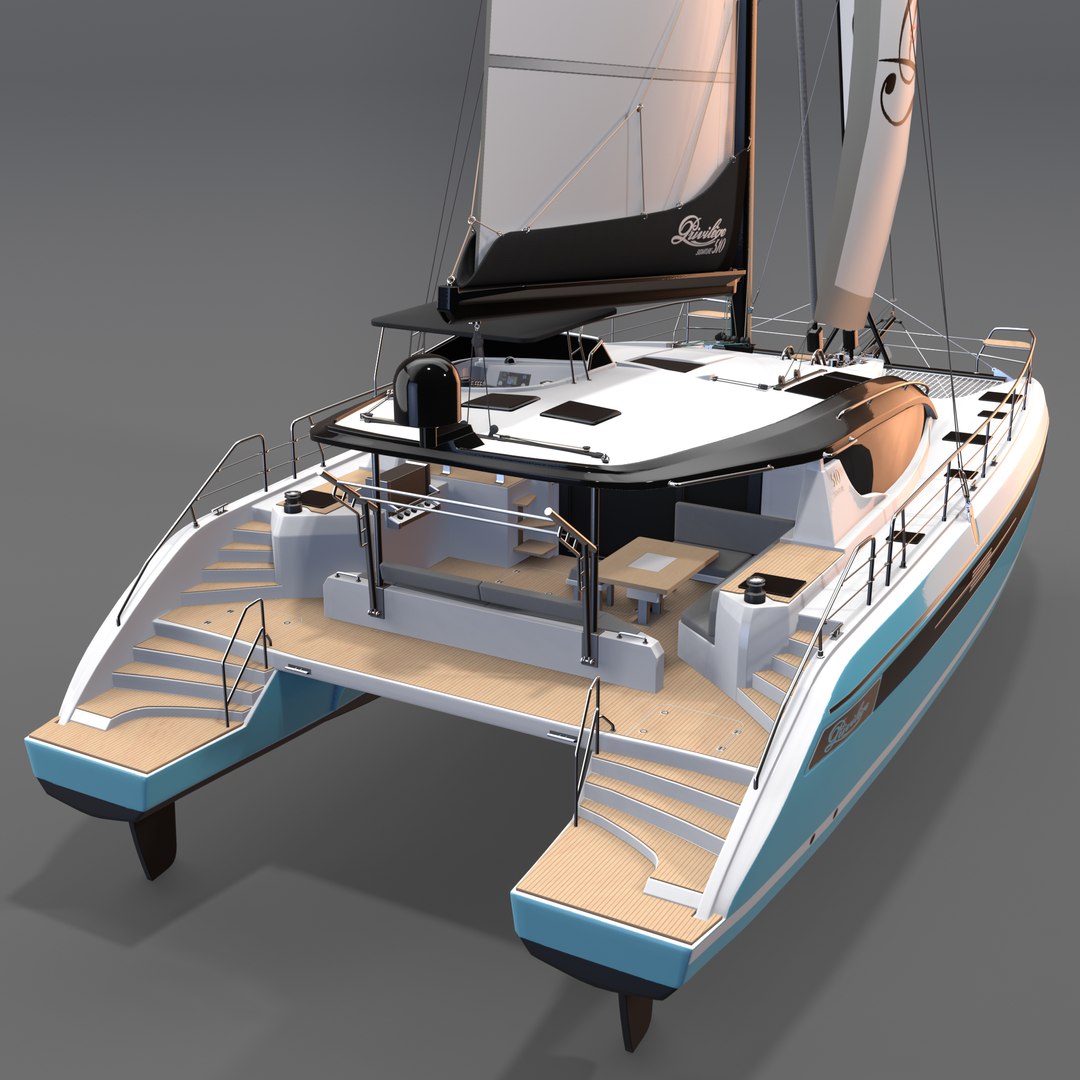 Catamaran Privilege 510 Blue Model - TurboSquid 1769090