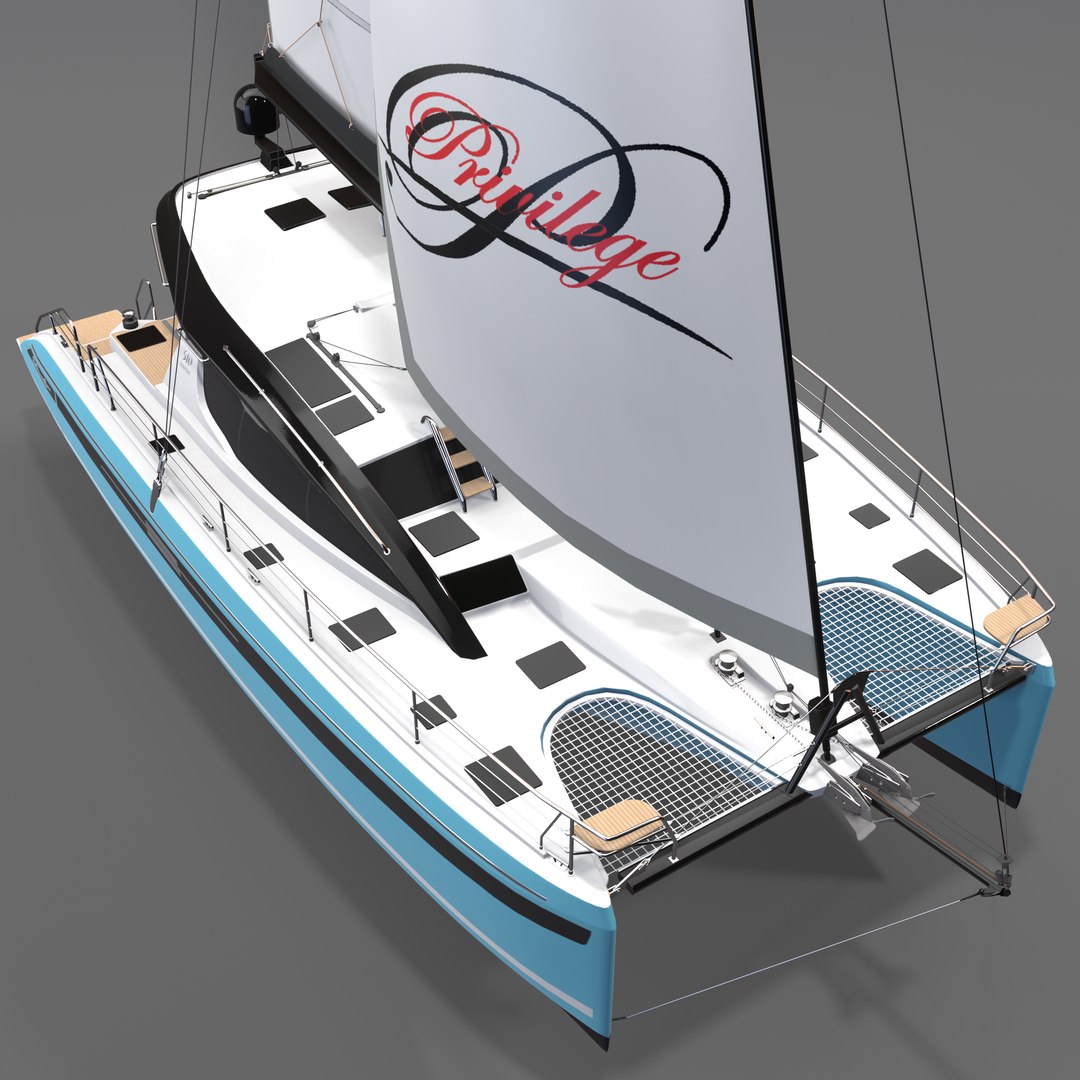 Catamaran Privilege 510 Blue Model - TurboSquid 1769090