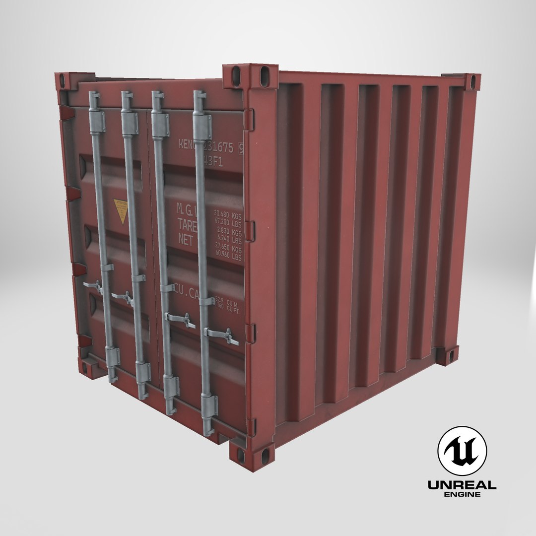 10ft Shipping Container - Red 3D Model - TurboSquid 2149620