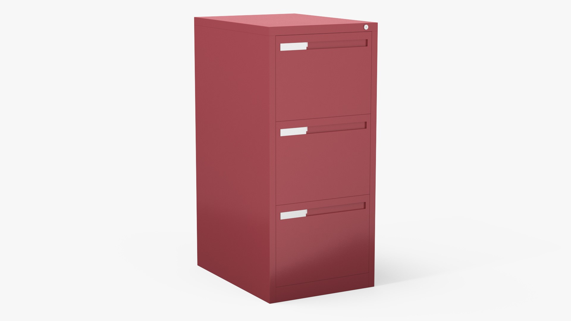 Filing Cabinet 3 Drawer Red 3D Model - TurboSquid 2223969