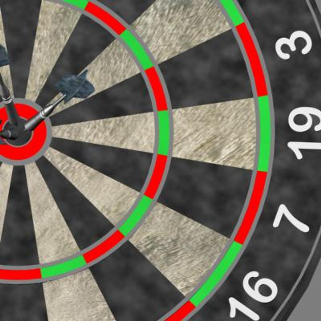 3d dartboard darts model