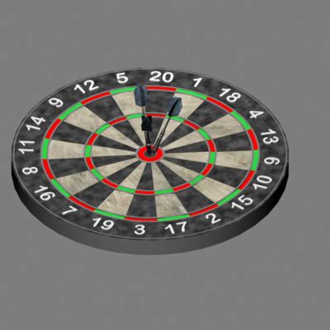 3d dartboard darts model