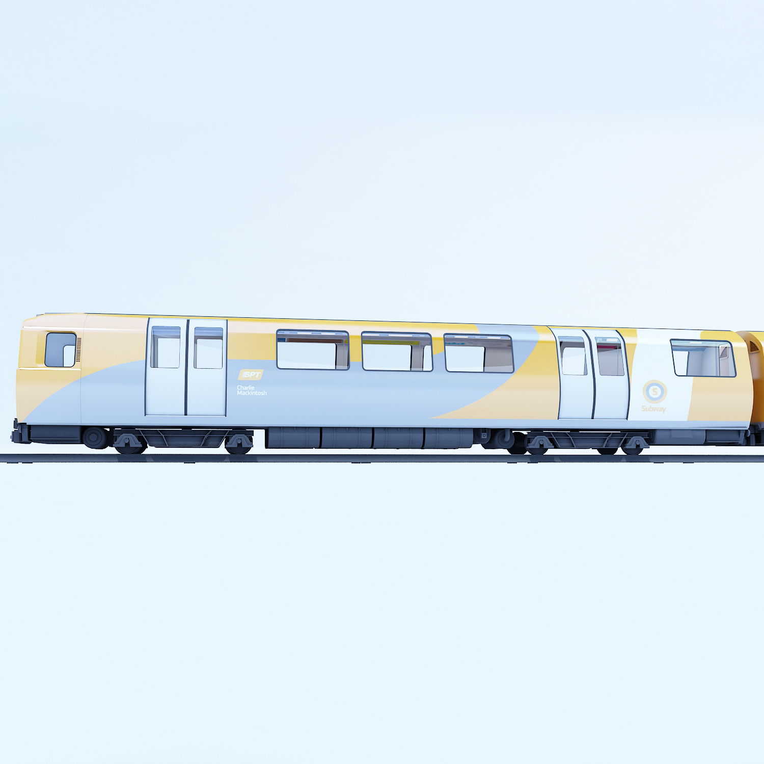 glasgow subway train 3d model
