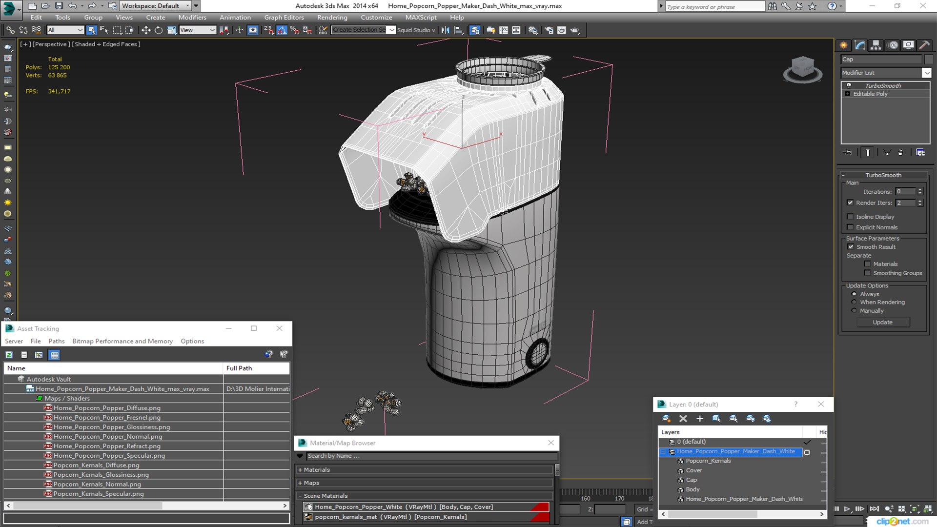Home Popcorn Popper Maker Dash White 3D Model - TurboSquid 2171930