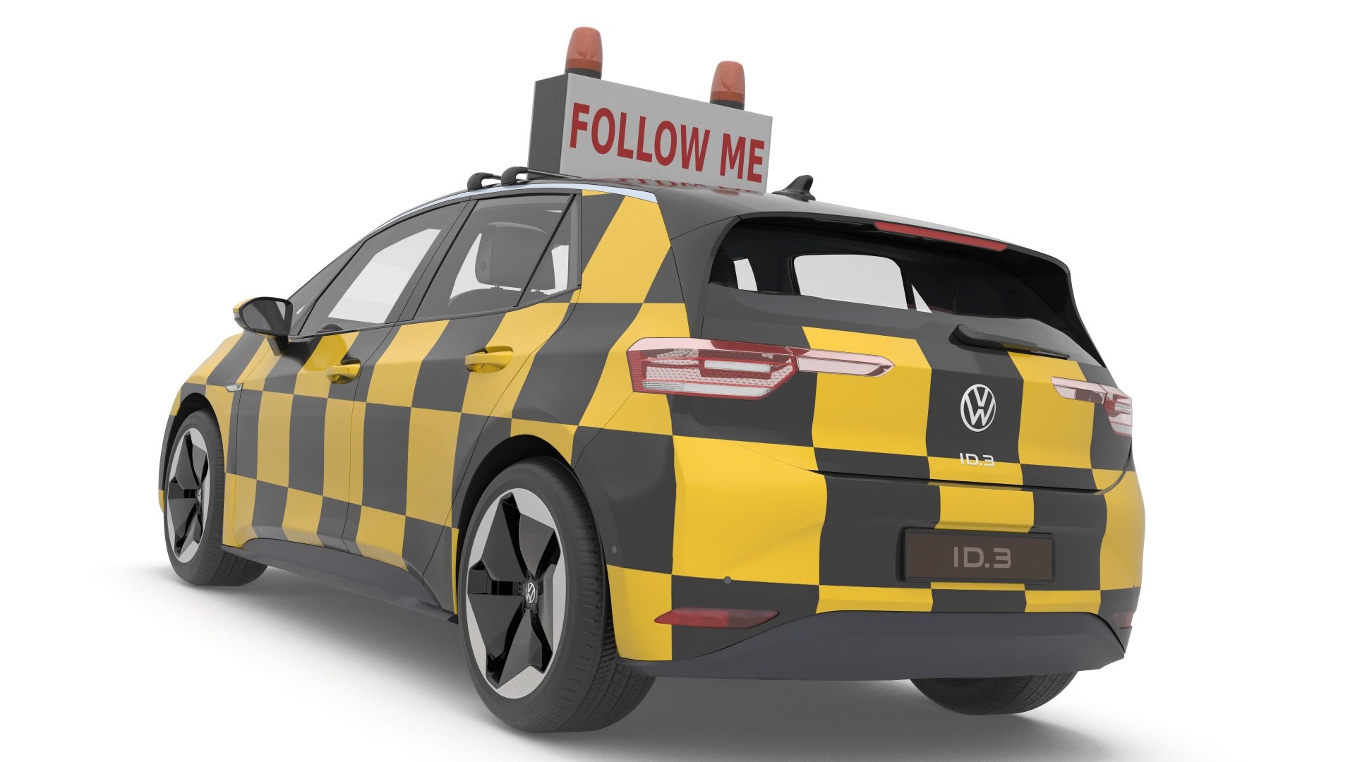 Volkswagen ID3 Follow Me Airport Vehicle Simplified 3D - TurboSquid 2323210