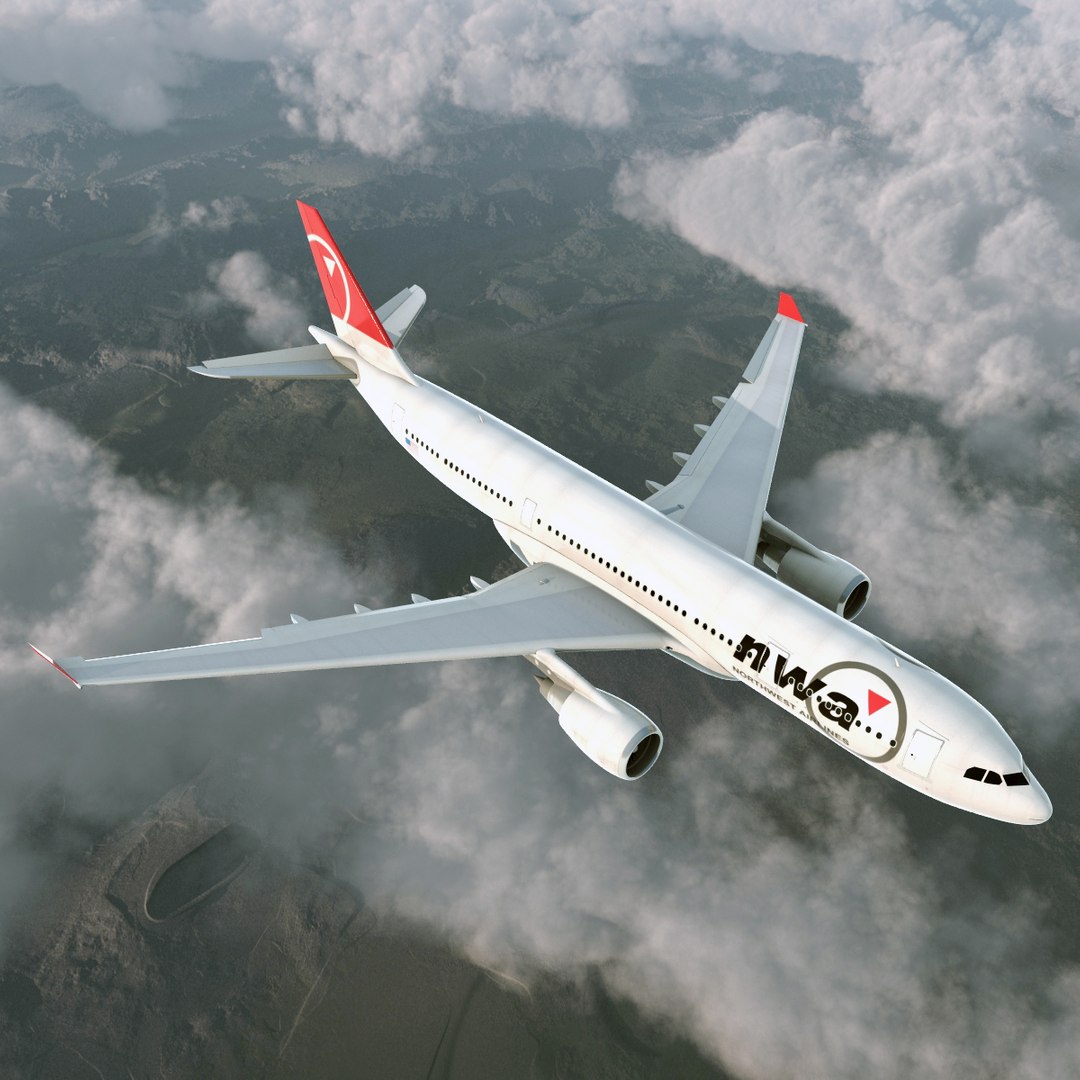 jet airliner airbus a330-200 3d max