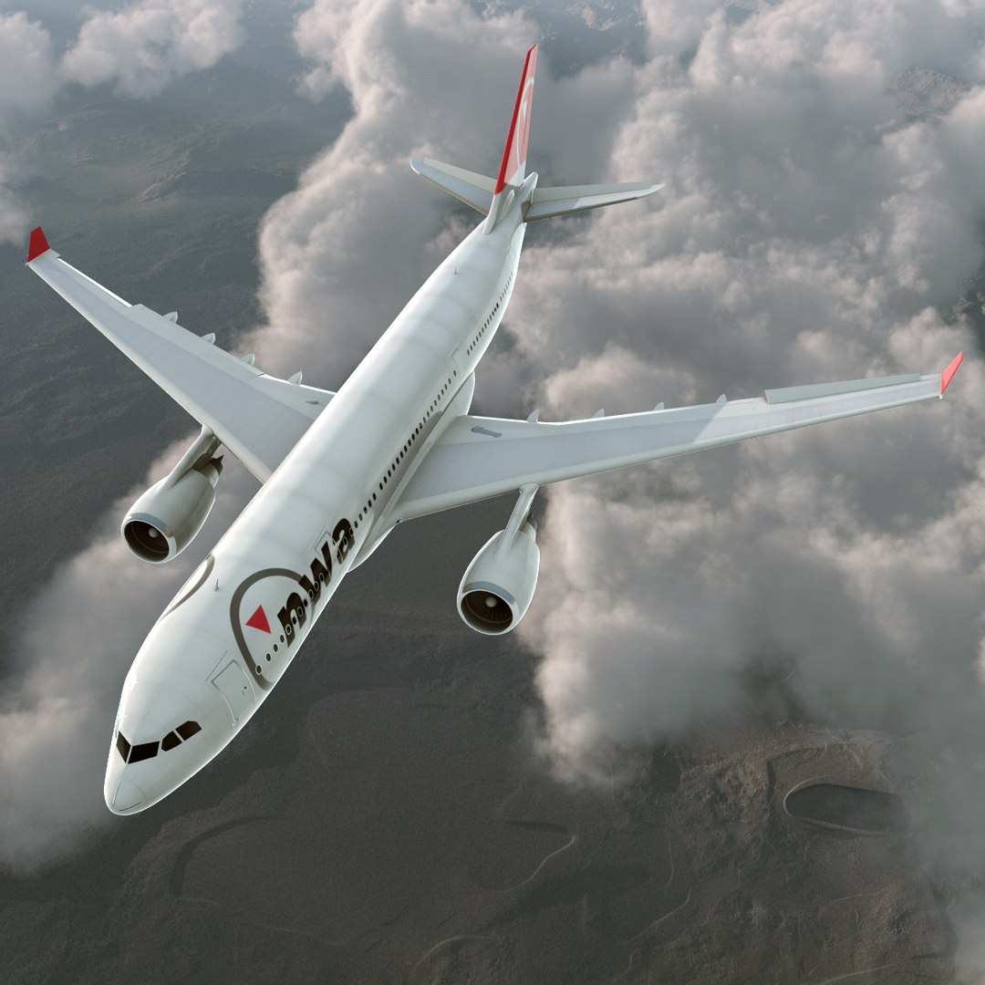 jet airliner airbus a330-200 3d max