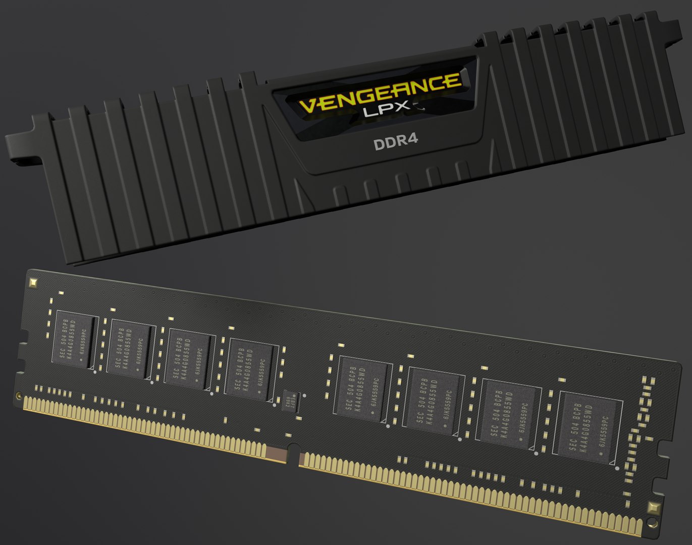 Corsair Vengeance LPX DDR4 RAM 3D Model - TurboSquid 2097276