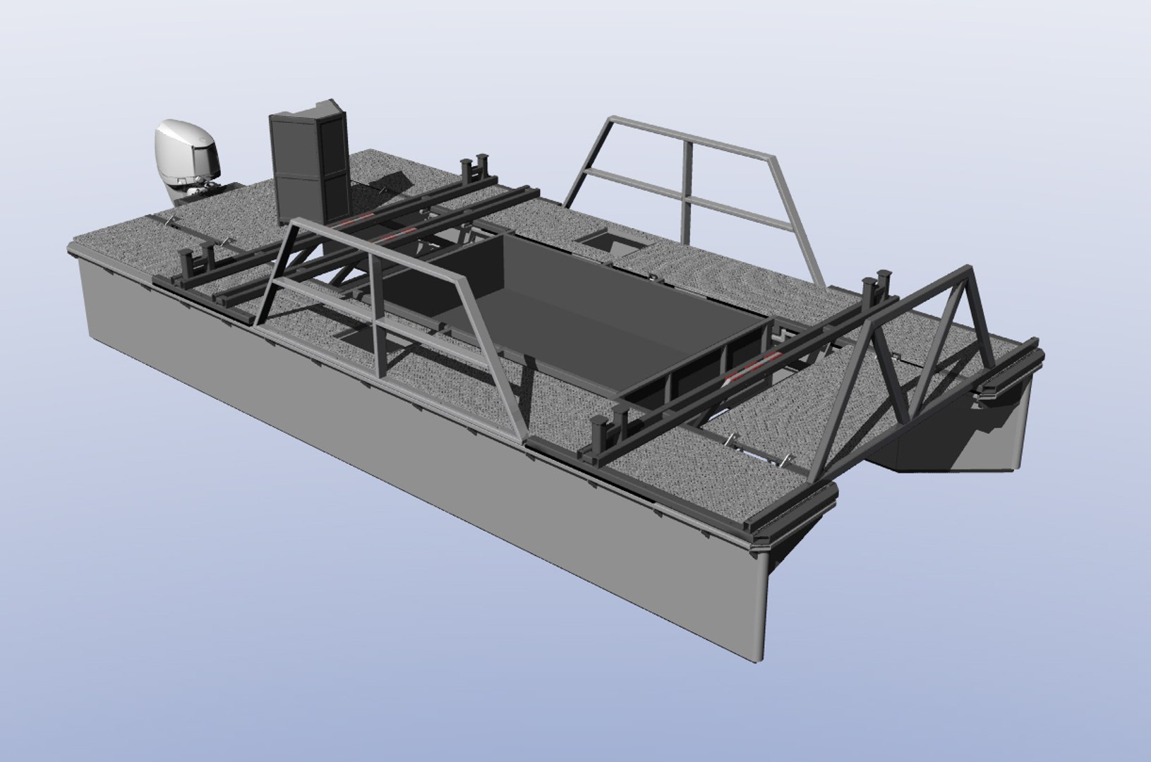3d Model Work Boat Catamaran