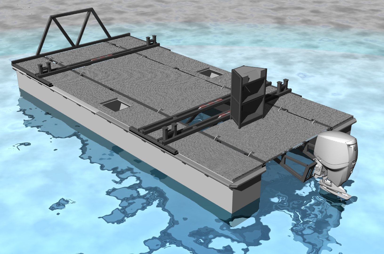 3d Model Work Boat Catamaran