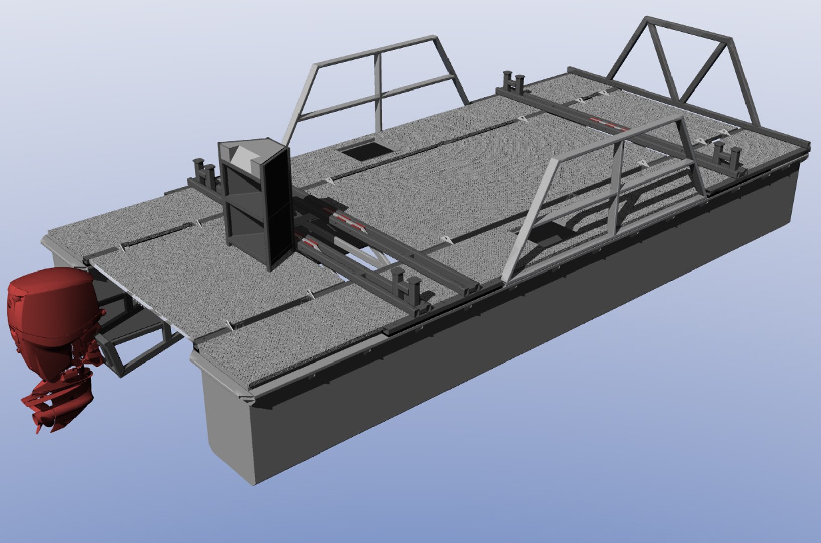 3d Model Work Boat Catamaran