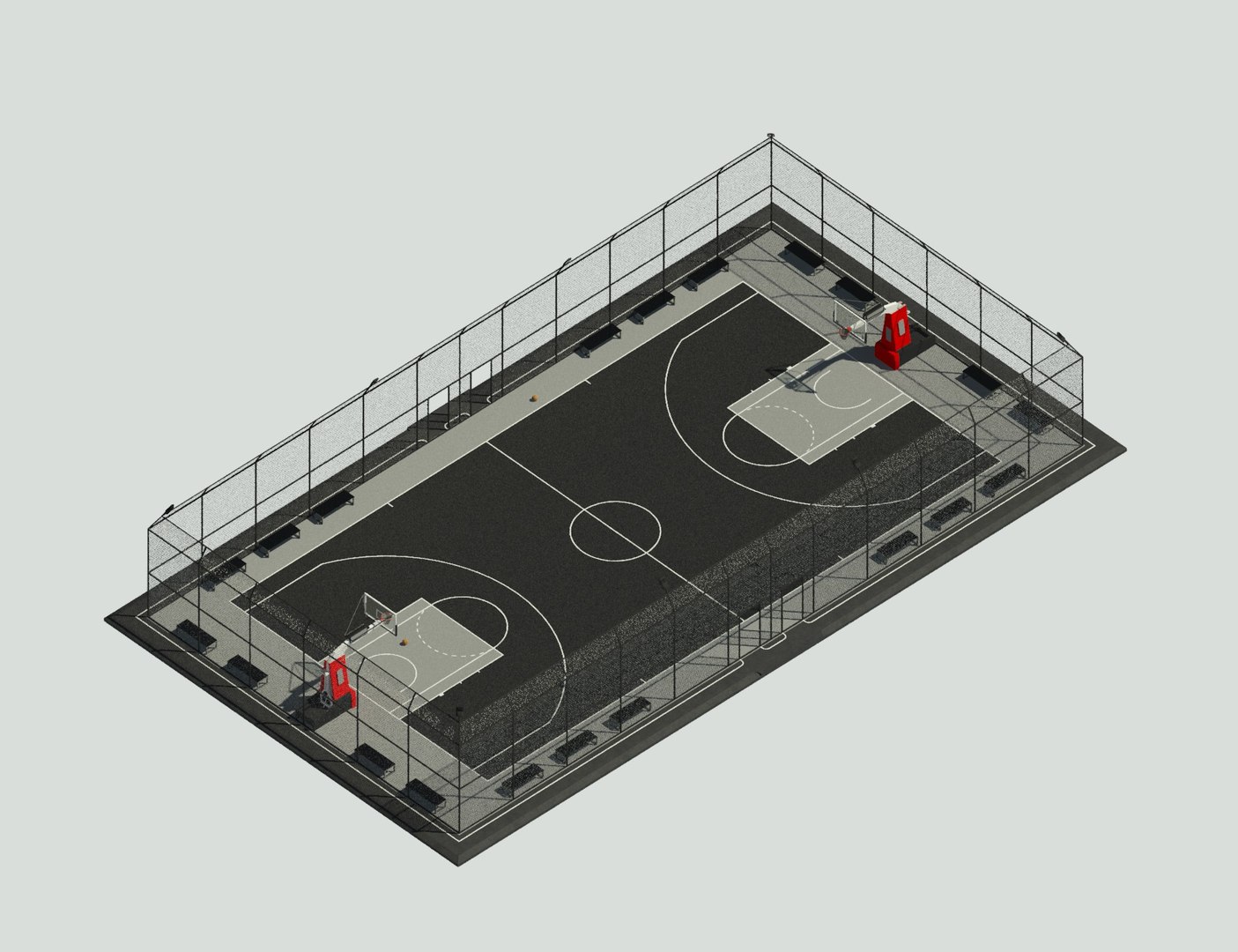 Outdoor Basketball Court Revit Family FBC 3D - TurboSquid 2479123
