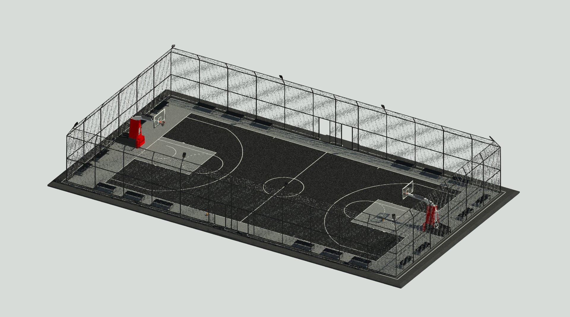 Outdoor Basketball Court Revit Family FBC 3D - TurboSquid 2479123