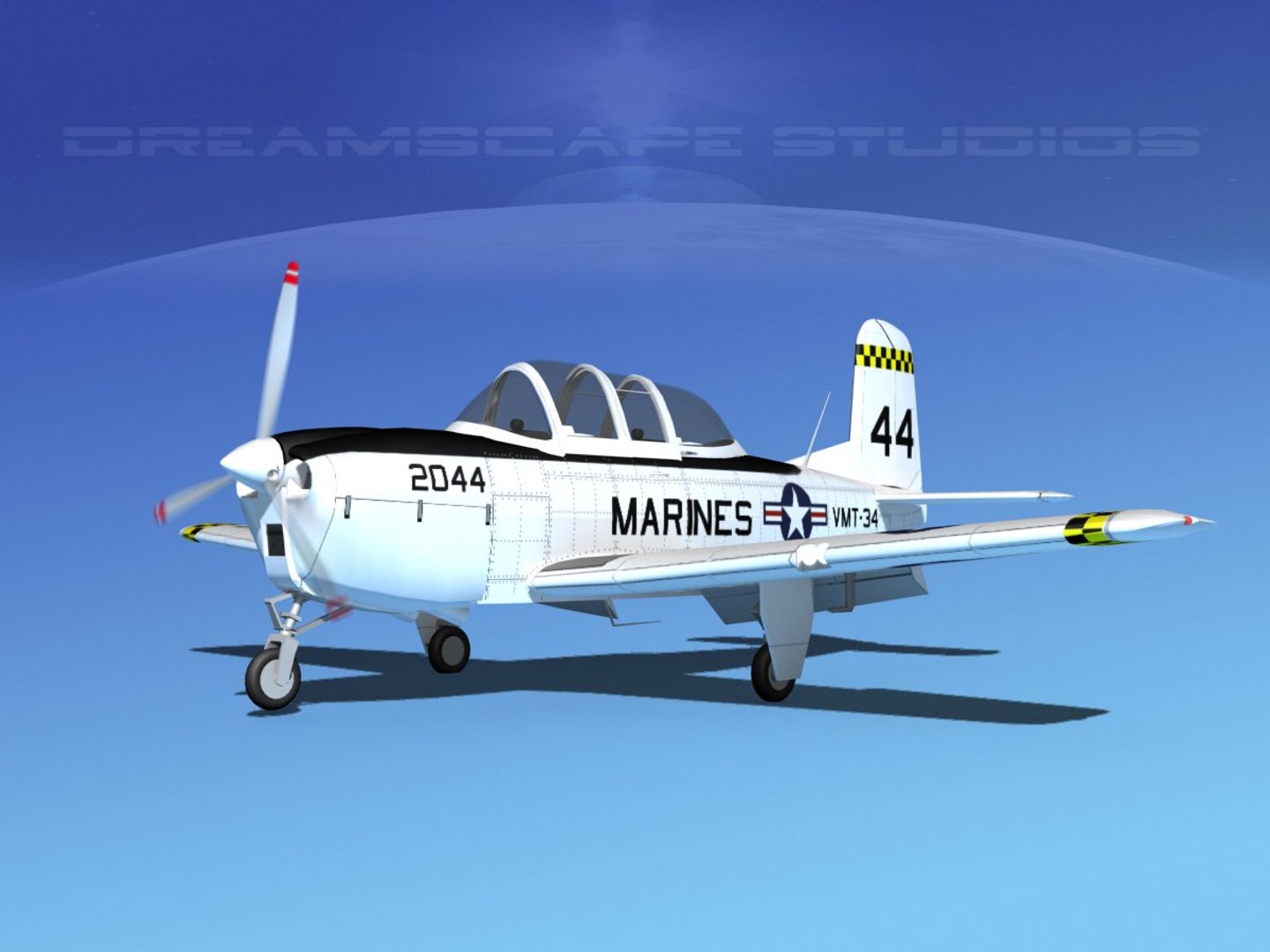 Beechcraft T-34 Mentor Usmc Model - TurboSquid 1218679