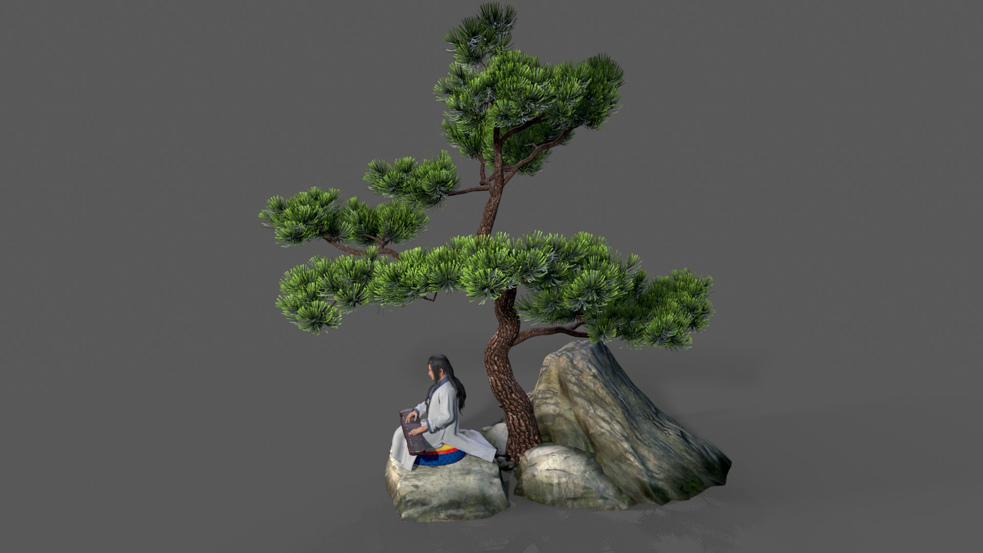 Ancient China Zither Musical Instrument 3D Model - TurboSquid 2359254