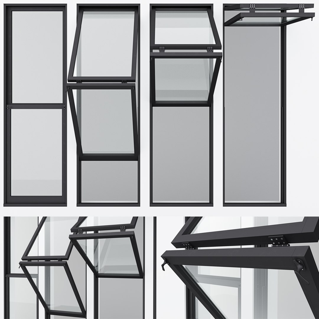 Collection Aluminium window x9 3D model - TurboSquid 1875580