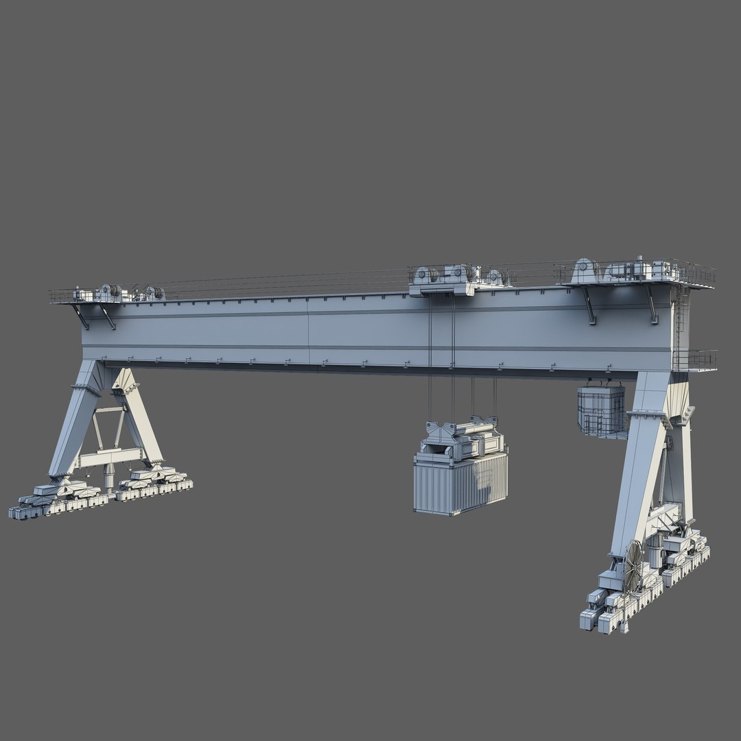 3ds max gantry crane railway