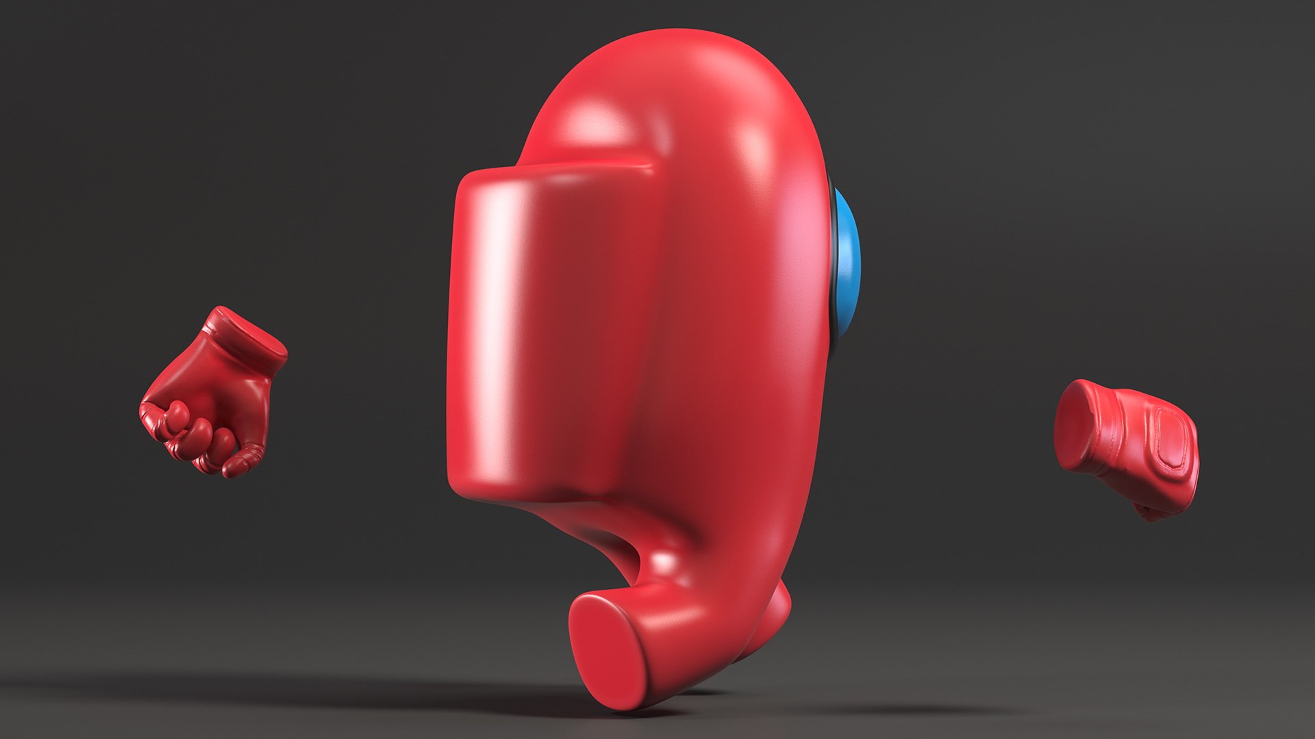 Red Among Us Character Running 3D - TurboSquid 2003933