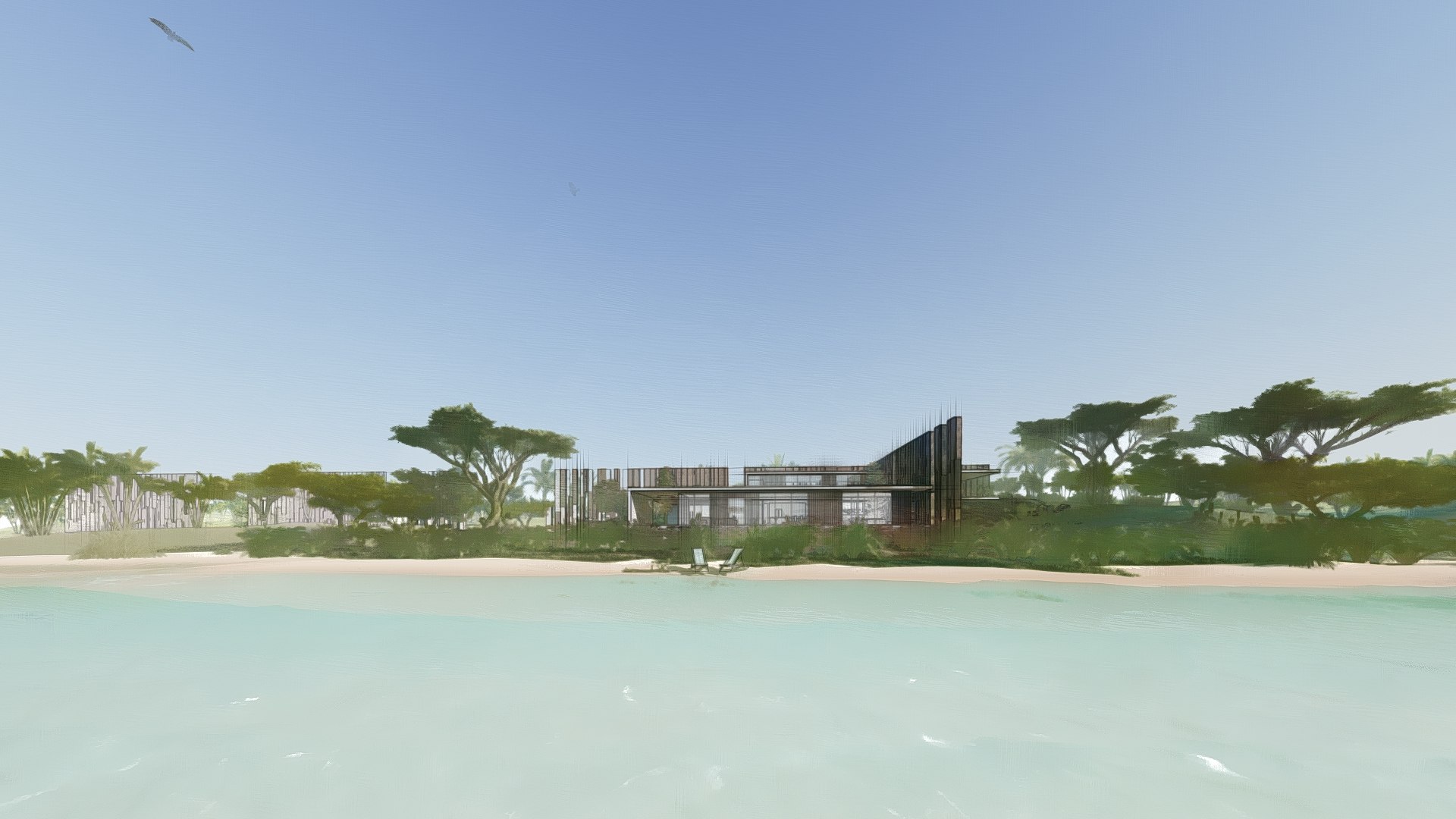 Modern beach villa model - TurboSquid 1700368