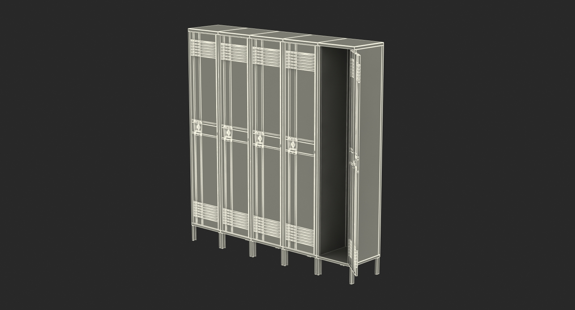 School lockers 3D model - TurboSquid 1423769